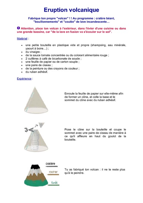 Volcan - Experience - Cm2 – Sciences – Cycle 3 - Pass Education