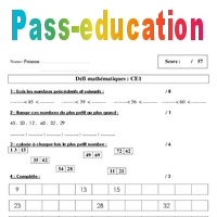 Défi maths CE1 - Début année - Cycle 2 - PDF à imprimer