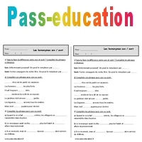 Son - sont - Homophones - Ce1 - Exercices - Orthographe - Cycle 2 - PDF ...