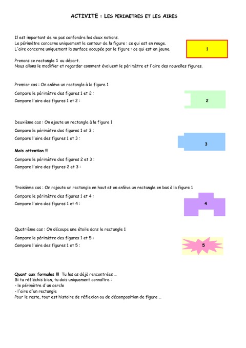 Aire Et Périmètre 6Ème Leçon , Périmètres et aires : Cours et exercices ...