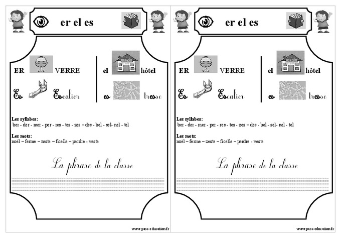 Le Son Er El Es Exercices | cp: LE SON er au cp – DOEMIP