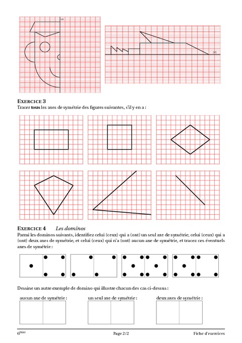 Symétrie axiale – 6ème – Géométrie - Cours – Exercices – Collège ...
