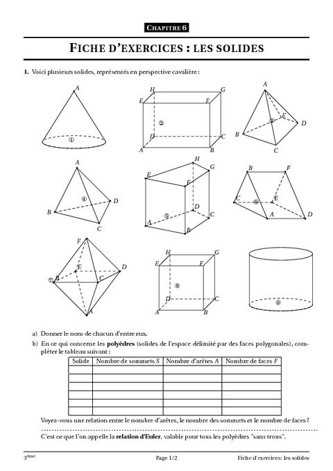 Dans l’espace – 3ème – Géométrie – Cours – Exercices – Collège ...