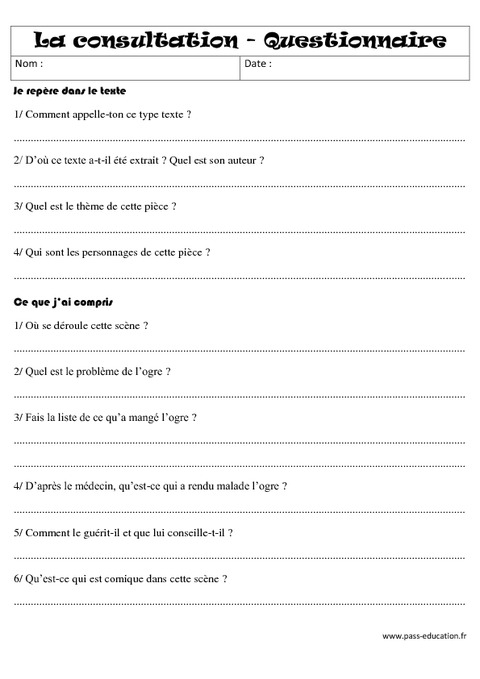 La consultation - Cm1 - Cm2 - Saynète - Texte théâtrale – Lecture ...