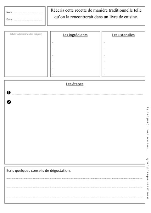 Recette des crêpes – Lecture - Texte prescriptif – Chandeleur – Cycle 3 ...