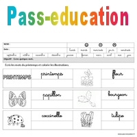 Printemps - Ecrire des mots en cursive - Maternelle – Grande section ...