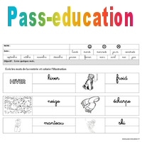 Hiver - Ecrire des mots en cursive - Maternelle – Grande section – GS ...