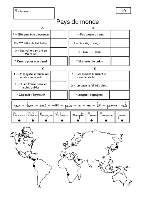 Géocharades - Cm1 - Cm2 -Géographie ludique - Cycle 3 - Pass Education
