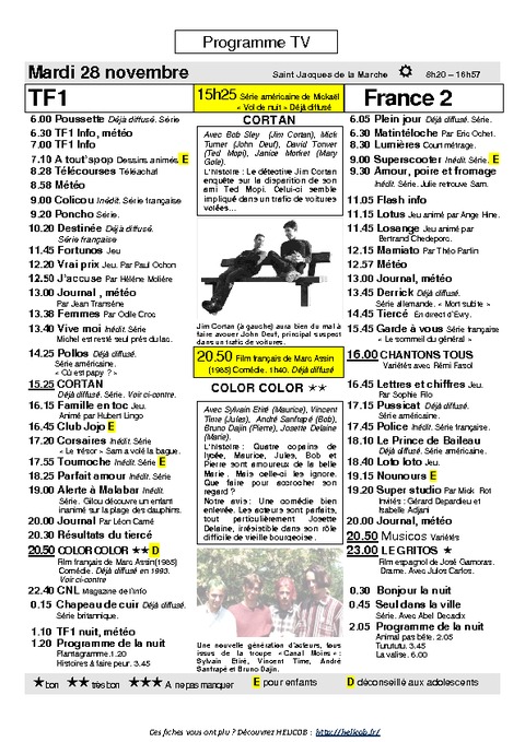 Programme TV – Ce2 - cm1 - Cm2 – Lecture fonctionnelle – Français ...