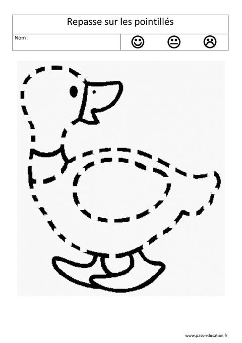 Repasse sur les pointillés - Graphisme – Maternelle – Petite section ...