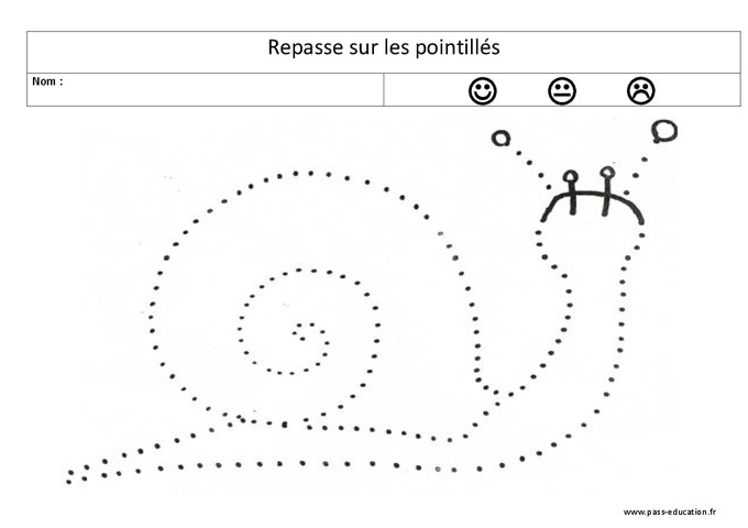 Repasse sur les pointillés - Graphisme – Maternelle – Petite section ...