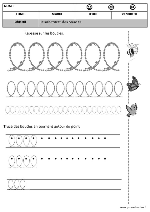 Boucles – Graphisme – Maternelle – Petite section – Moyenne section ...