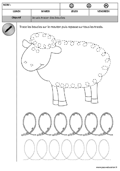 Graphisme : Je sais tracer des boucles | Impressions pour maternelles ...