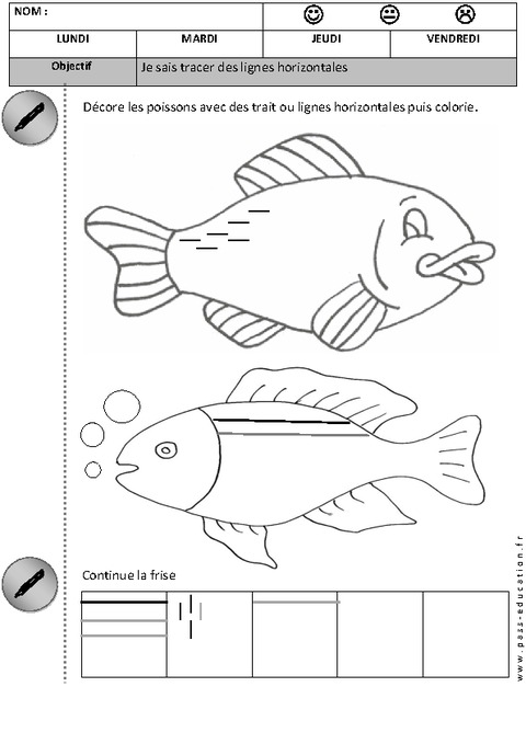Horizontal - Vertical -Tracer des lignes - Graphisme – Maternelle ...