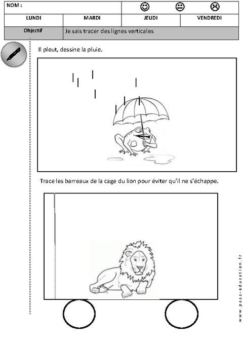 Horizontal - Vertical -Tracer des lignes - Graphisme – Maternelle ...