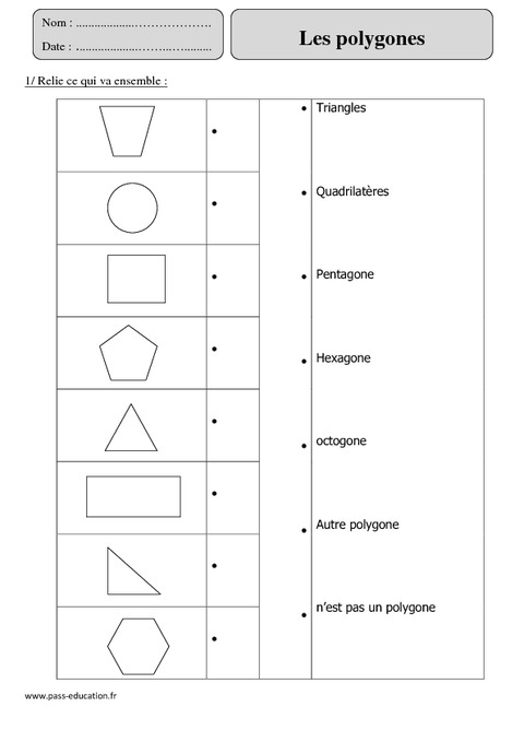 Polygones – Cm2 – Exercices corrigés – Géométrie – Mathématiques ...