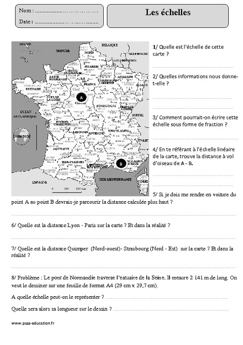 Proportionnalité - Echelles – Cm2 – Exercices corrigés - Organisation ...