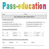 Mesures de contenance – Capacité - Cm1 – Exercices corrigés – Mesures ...