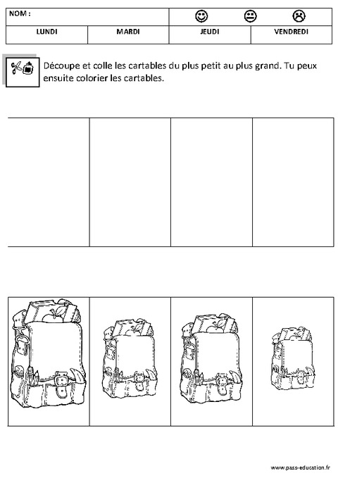 Du plus petit au plus grand - Rentrée - Grandeurs - Moyenne - Grande ...