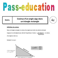 Cosinus d’un angle aigu dans un triangle rectangle - 4ème - Cours ...
