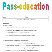 Sources de lumière – Exercices corrigés – 5ème – Physique – Chimie ...