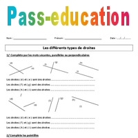 Différents types de droites – Ce2 – Exercices corrigés – Géométrie ...