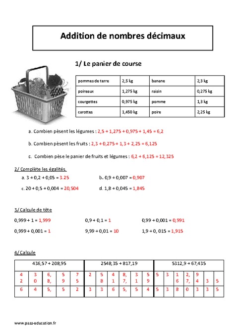 Exercice Calcul Décimaux Cm2: Exercices Sur Les Nombres Cm2 – HYIYK