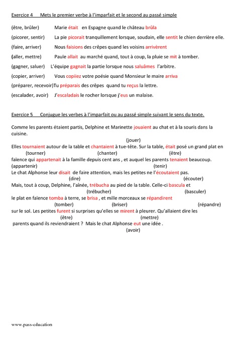 Passé simple – Cm2 – Evaluation - Pass Education
