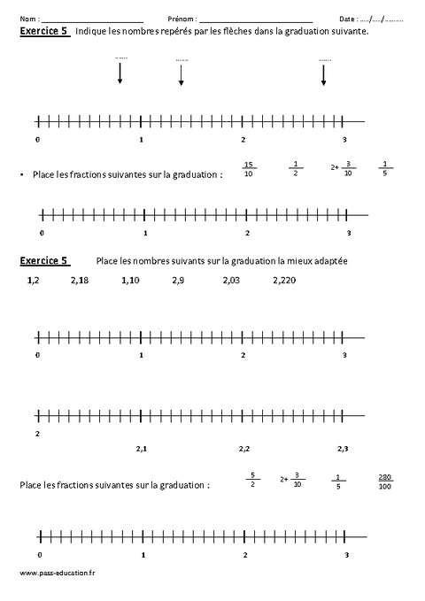 Nombres décimaux – Cm2 – Evaluation - Pass Education