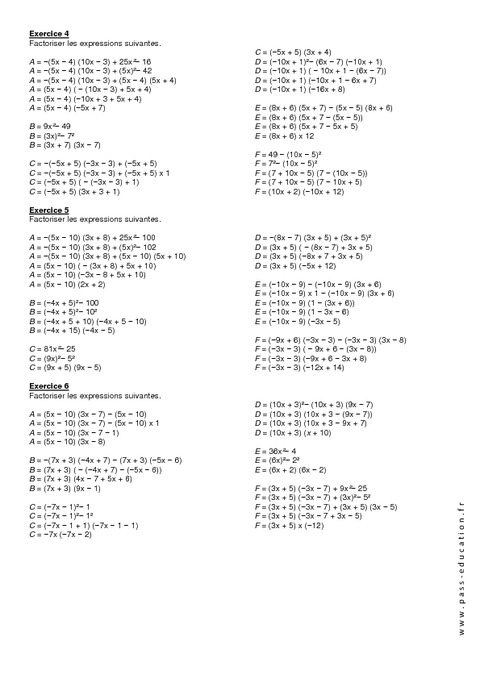 Math Factorisation 4Ème _ Exercice Factorisation 4Ème Avec Correction ...