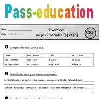 Révisions - p et b – Ne pas confondre – Ce1 - Cycle 2 - PDF à imprimer