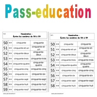 Ecrire les nombres de 50 à 59 - Cp - Leçon - Cycle 2 - PDF à imprimer