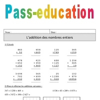 Addition des nombres entiers – Cm1 – Exercices avec correction - Cycle ...