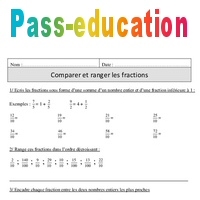 Comparer et ranger les fractions – Cm1 – Exercices avec correction ...
