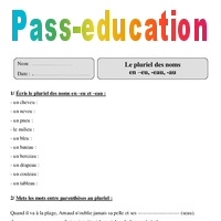 Pluriel des noms en –eu, -eau, -au – Cm1 – Exercices - Cycle 3 - PDF à ...