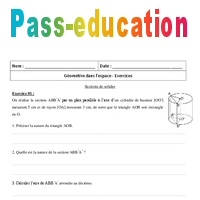 Sections de solides - 3ème - Révisions - Cycle 4 - PDF à imprimer