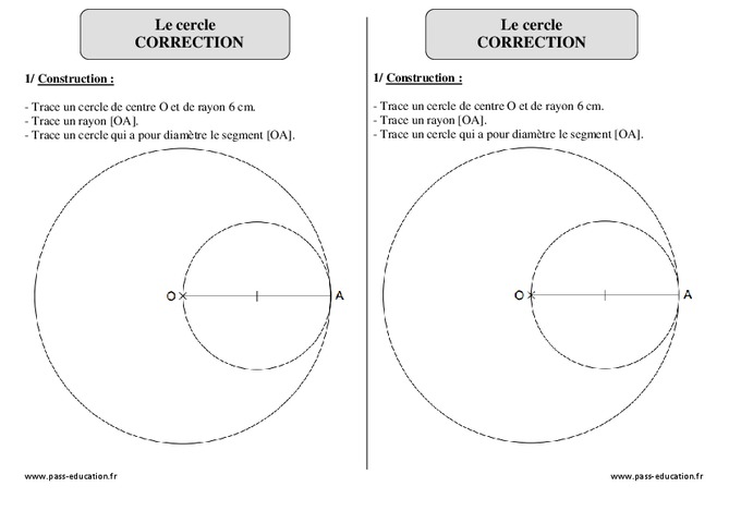 Cercle – Ce2 – Exercices avec correction - Pass Education