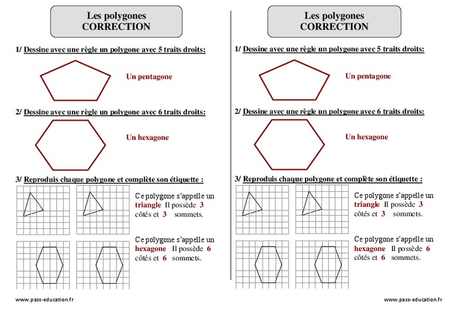Polygones – Ce2 – Exercices à imprimer - Pass Education