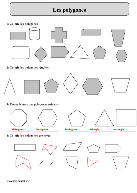 Polygones – Cm2 – Révisions à imprimer - Pass Education
