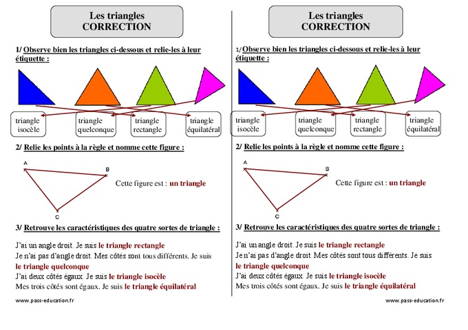 Triangles – Ce2 – Exercices à imprimer - Pass Education