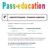 Adjectifs Possessifs – Possessive Adjectives - 6ème - Cours - Cycle 3 ...
