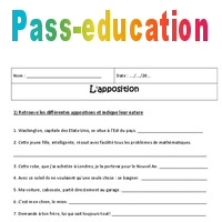 L'apposition - 4ème - Exercices avec correction - Cycle 4 - PDF à imprimer