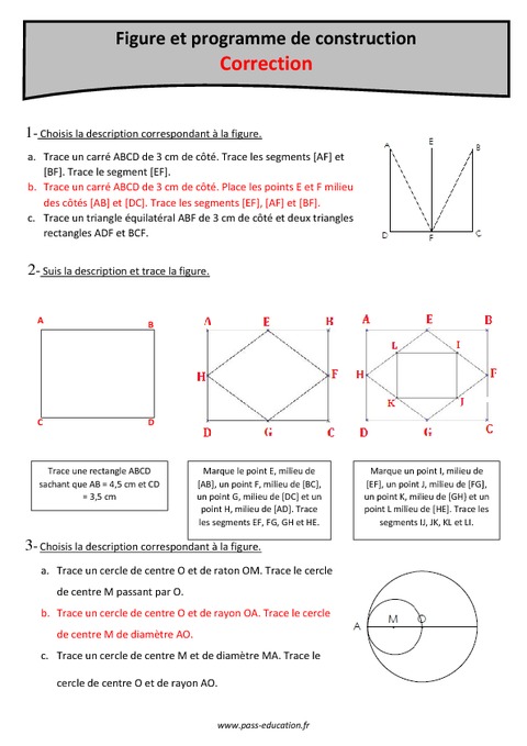 Programme de construction - Figures - Cm1 - Exercices à imprimer - Pass ...