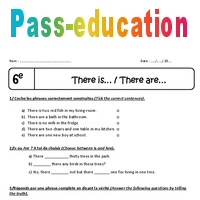 Il y a - There is - There are - 6ème - Exercices corrigés sur la phrase ...