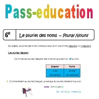 Pluriel des noms - Plural Nouns - 6ème - Cours - Cycle 3 - PDF à imprimer