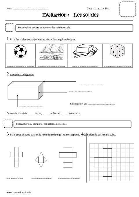 Solides – Ce2 – Evaluation - Pass Education