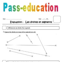 Droites et segments - Ce1 - Evaluation - Cycle 2 - PDF à imprimer