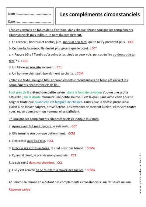 Compléments circonstanciels de temps, lieu, moyen, manière – 6ème ...