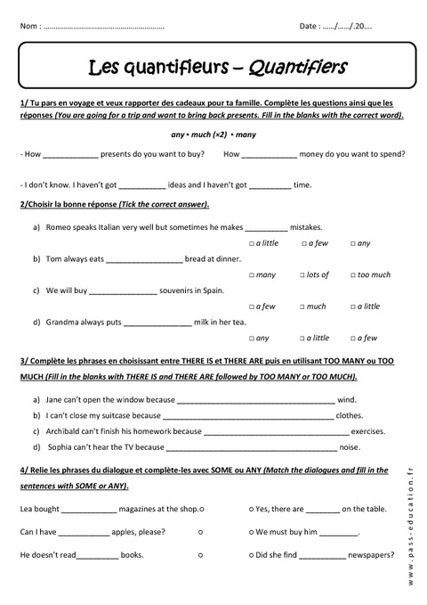 Quantifiers – 5ème - Exercices corrigés sur les Quantifieurs - Pass ...