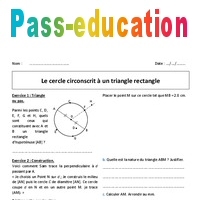 Cercle circonscrit - Triangle rectangle - 4ème - Exercices corrigés - Cycle 4 - PDF à imprimer